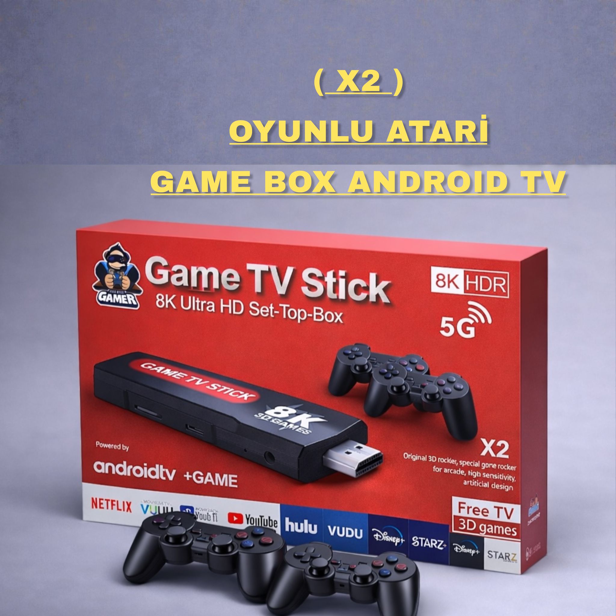 GAME BOX ANDROID TV OYUNLU ATARİ (X2) - Türk Telefon